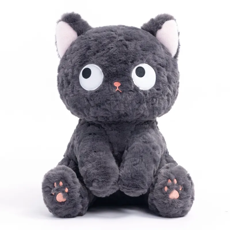 Hairy Fat Black Cat Hisuian Growlithe Plush With Lifelike Big Eyes 3 ...