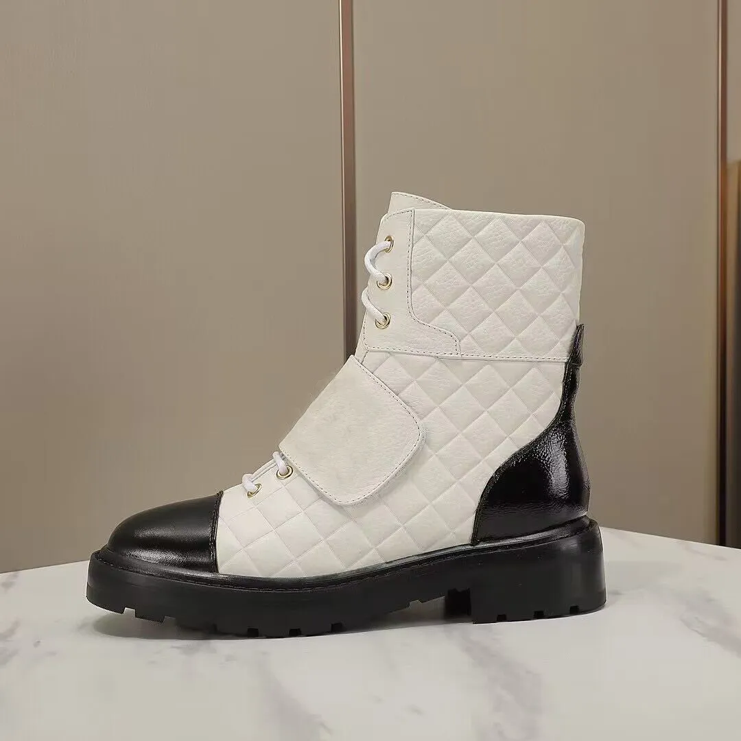 Designer Bootie Thick Soled Cowhide Ankle Boots: Fashion High Top ...