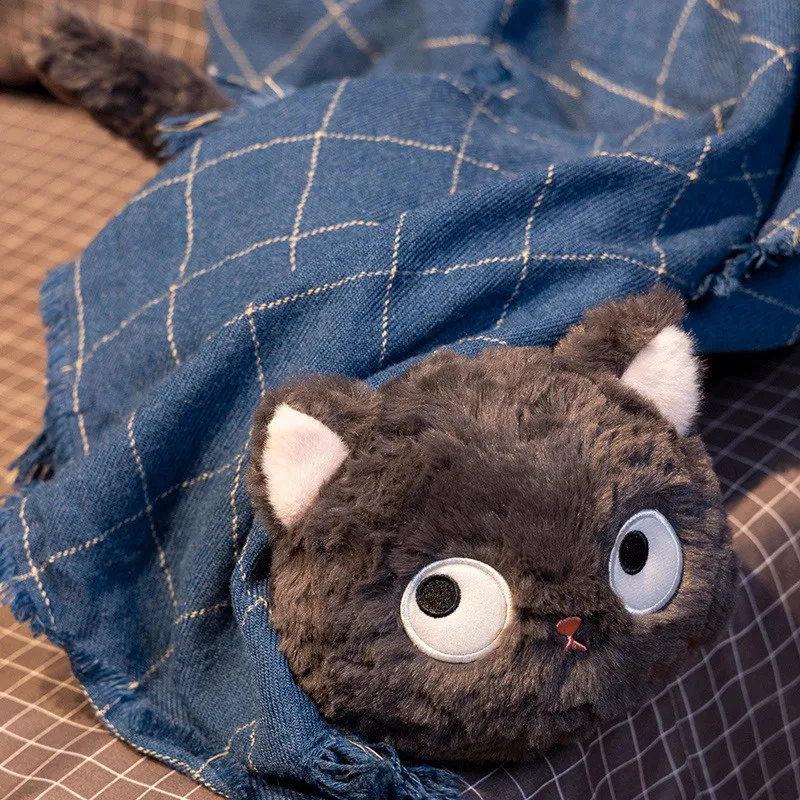Hairy Fat Black Cat Hisuian Growlithe Plush With Lifelike Big Eyes 3 ...