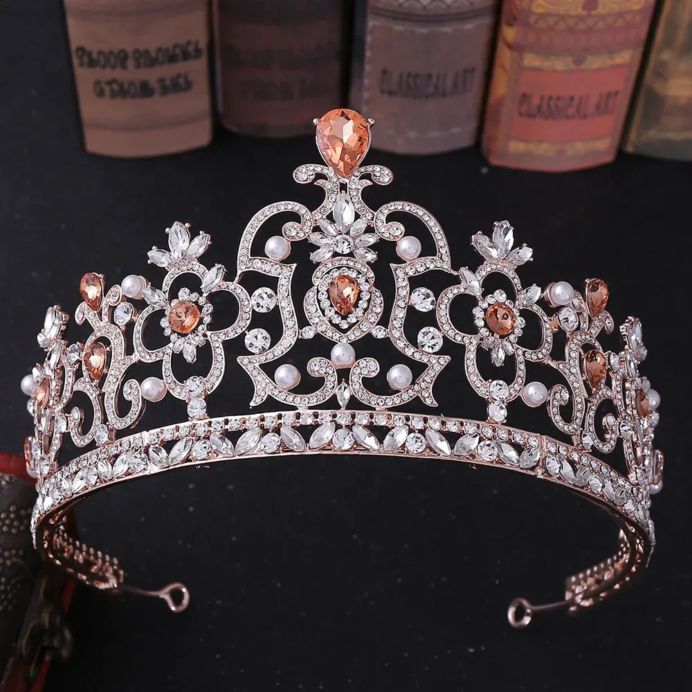 DHgate.com:Rose Gold Peach Color Crystal Rhinestone Wedding Hair ...