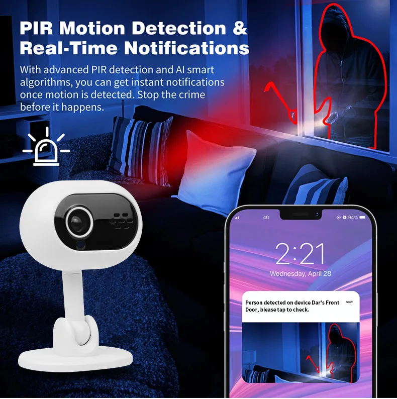 A4 WiFi Surveillance IP Camera 1080P HD Night Vision Motion Detection ...