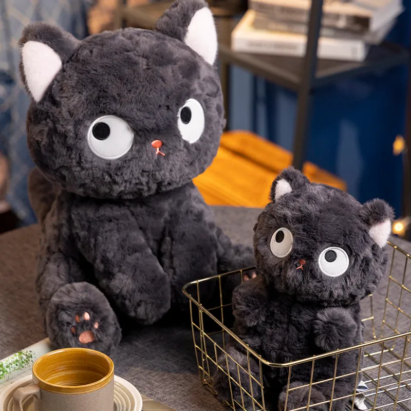 Hairy Fat Black Cat Hisuian Growlithe Plush With Lifelike Big Eyes 3 ...