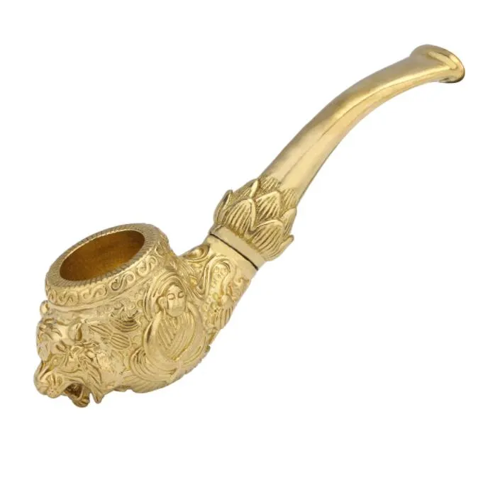 Tiger Head Bronze Copper Smoking Pipe Metal Tool Tobacco Cigarette Hand ...