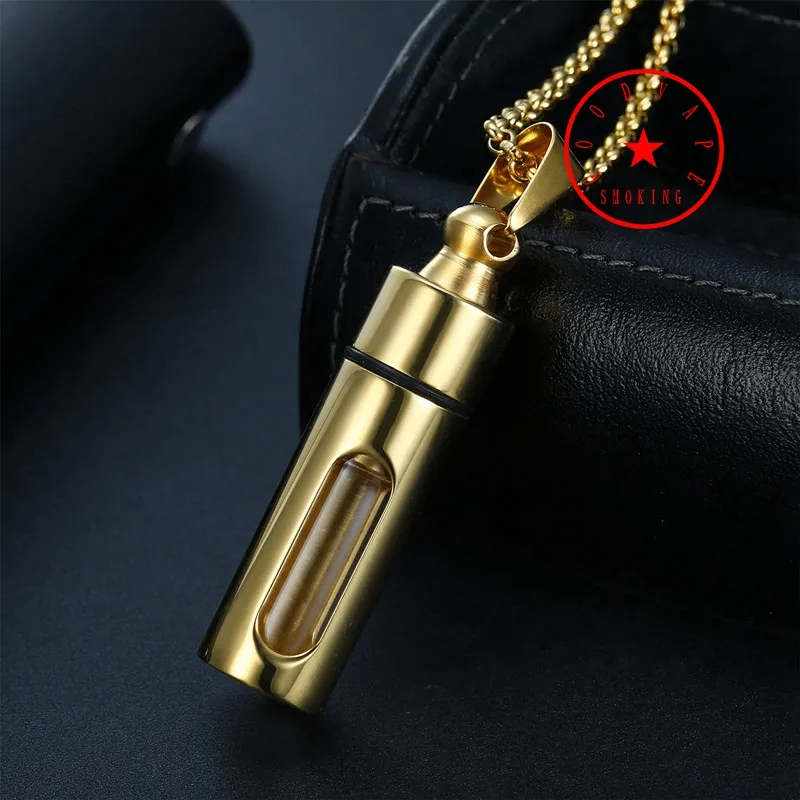 Cute Cigarette Case Necklace: Stainless Steel Mini Storage Container ...