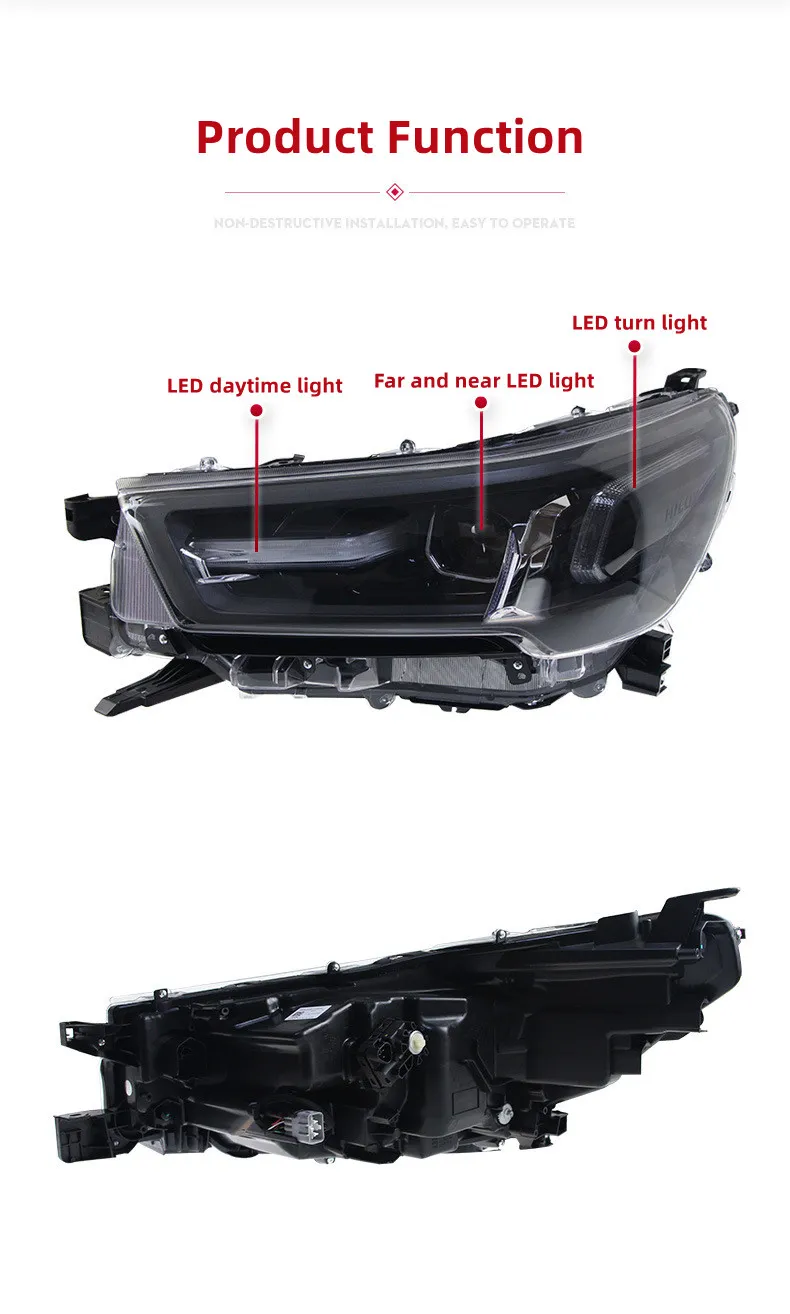 Toyota Hilux Revo 2024 Conjunto De Faros LED Actualización De Luces De ...