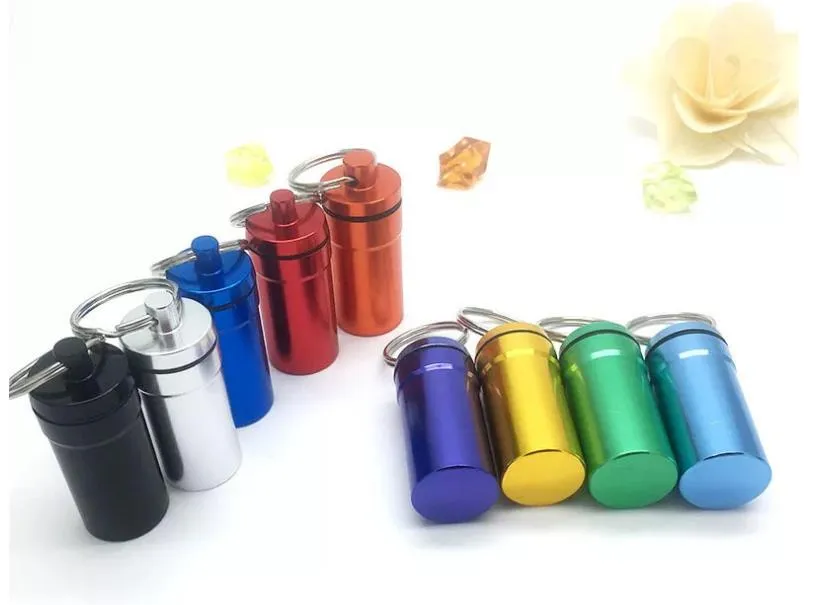 Aluminum Waterproof Keychain Holder Pill Case Stash Jars Bottle For ...