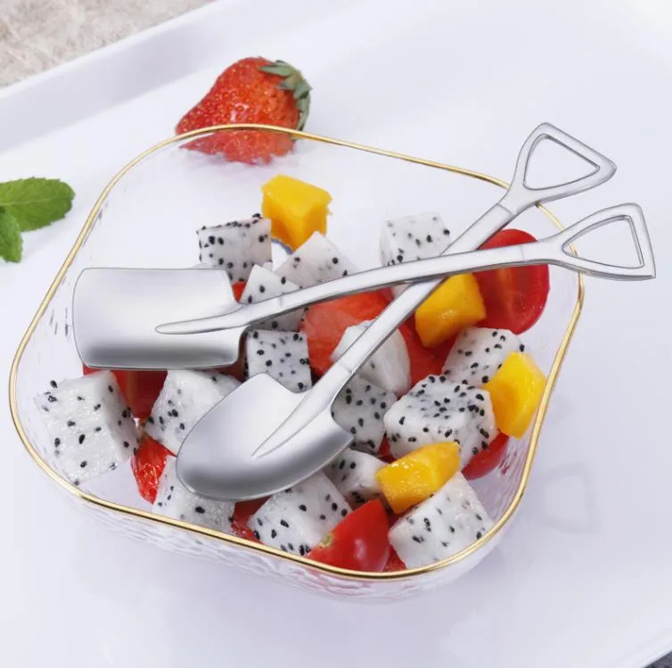 Stainless Steel Shovel Watermelon Spoon Children Dessert Cake Ice Cream Scoop Fruit Salad Scoops ...
