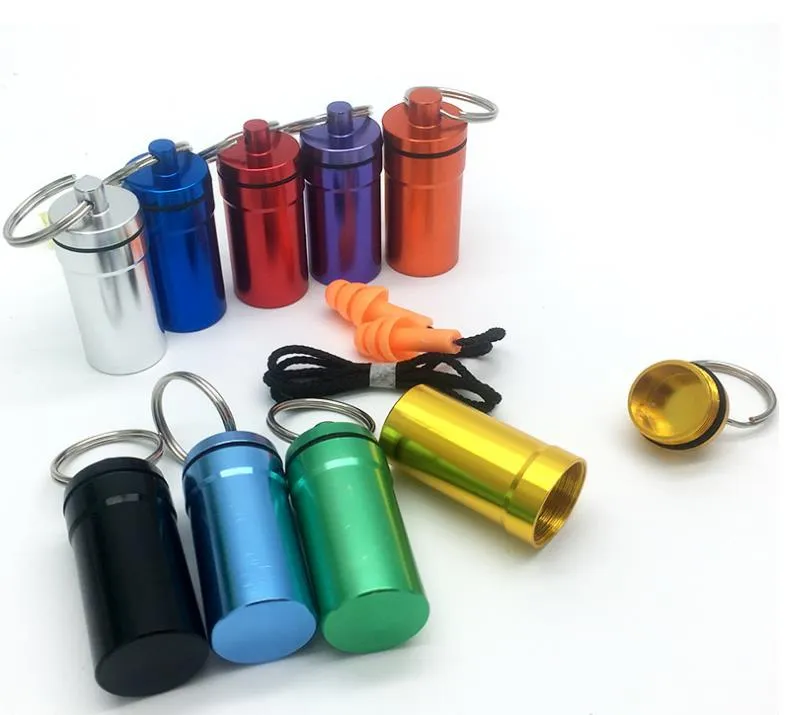 Aluminum Waterproof Keychain Holder Pill Case Stash Jars Bottle For ...