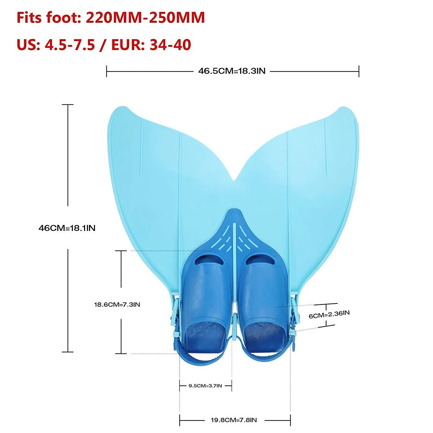Adjustable Monofin Mermaid Swim Fins For Kids Separated Foot Z Flipper ...