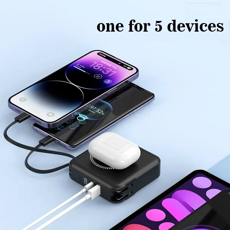 Portable 10000mAh Power Bank Wireless USB C Fast Charger External Spare ...