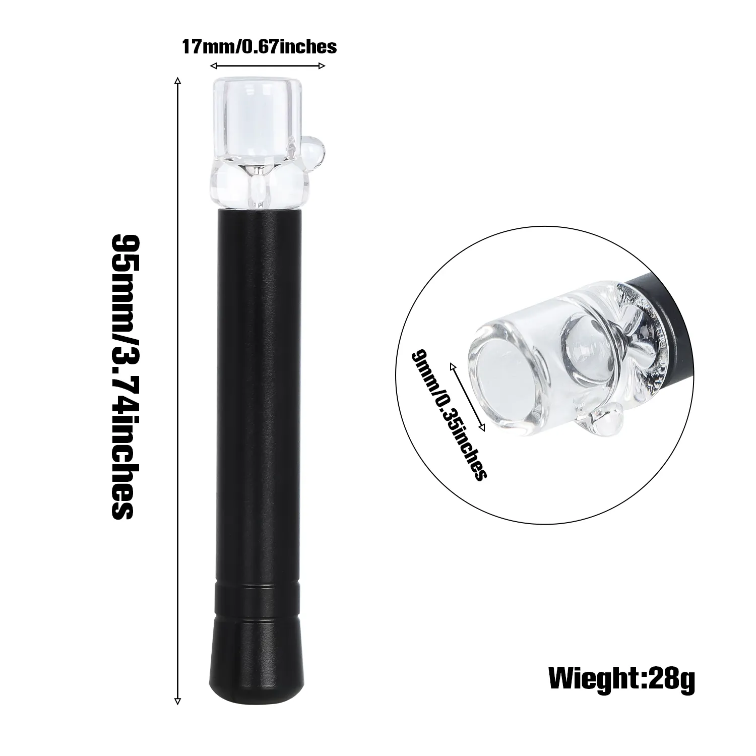 95 MM Premium Smoking Metal One Hitter Bat Pipes Aluminum Smoking Herb ...