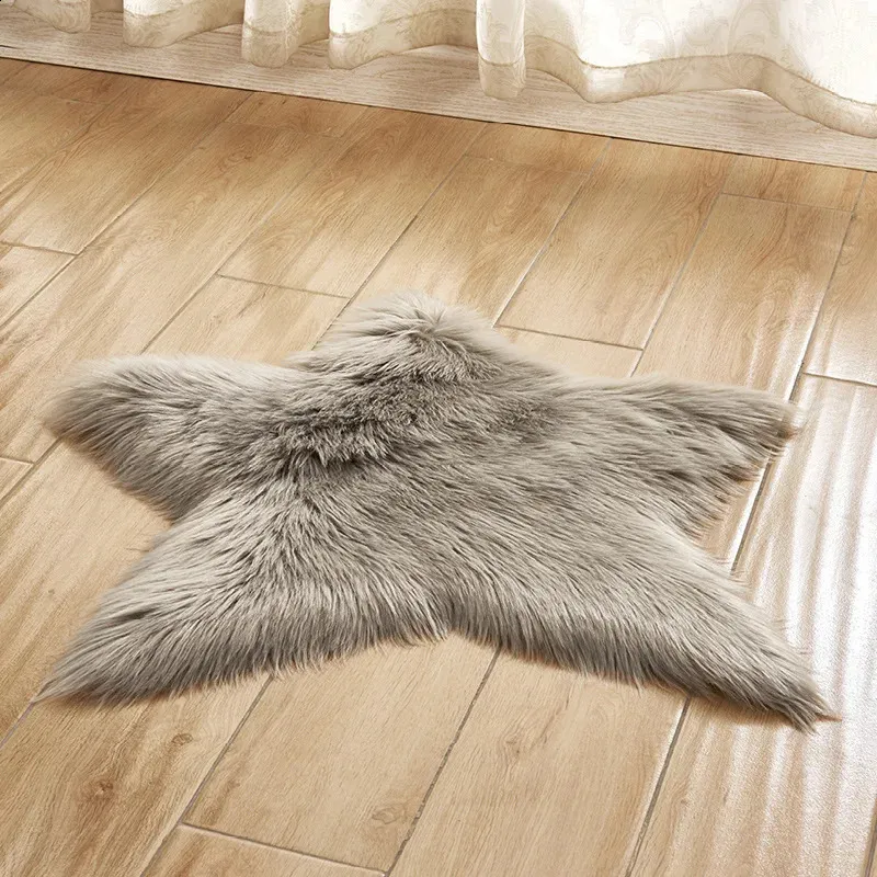DHgate.com:Ultra Soft Shaggy Faux Fur Star Area Rug Fluffy Plush Carpet ...