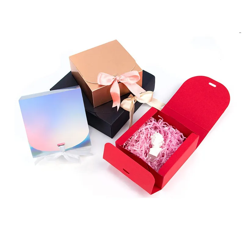 Gold And Silver Laser Kraft Carton Foldable Gift Box With Black And ...