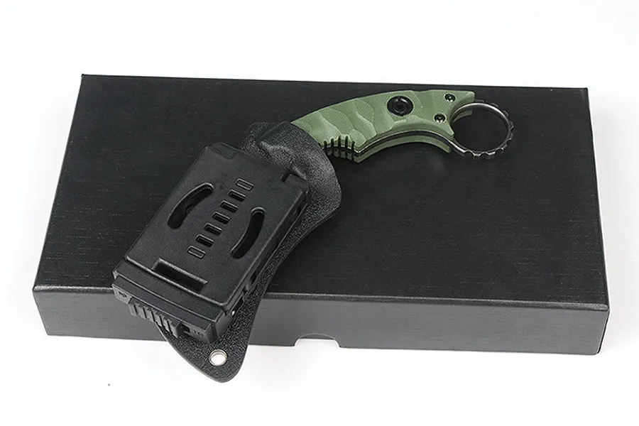 MM7673 Karambit Claw Knife D2 Stone Wash Blade Full Tang G10 Handle ...