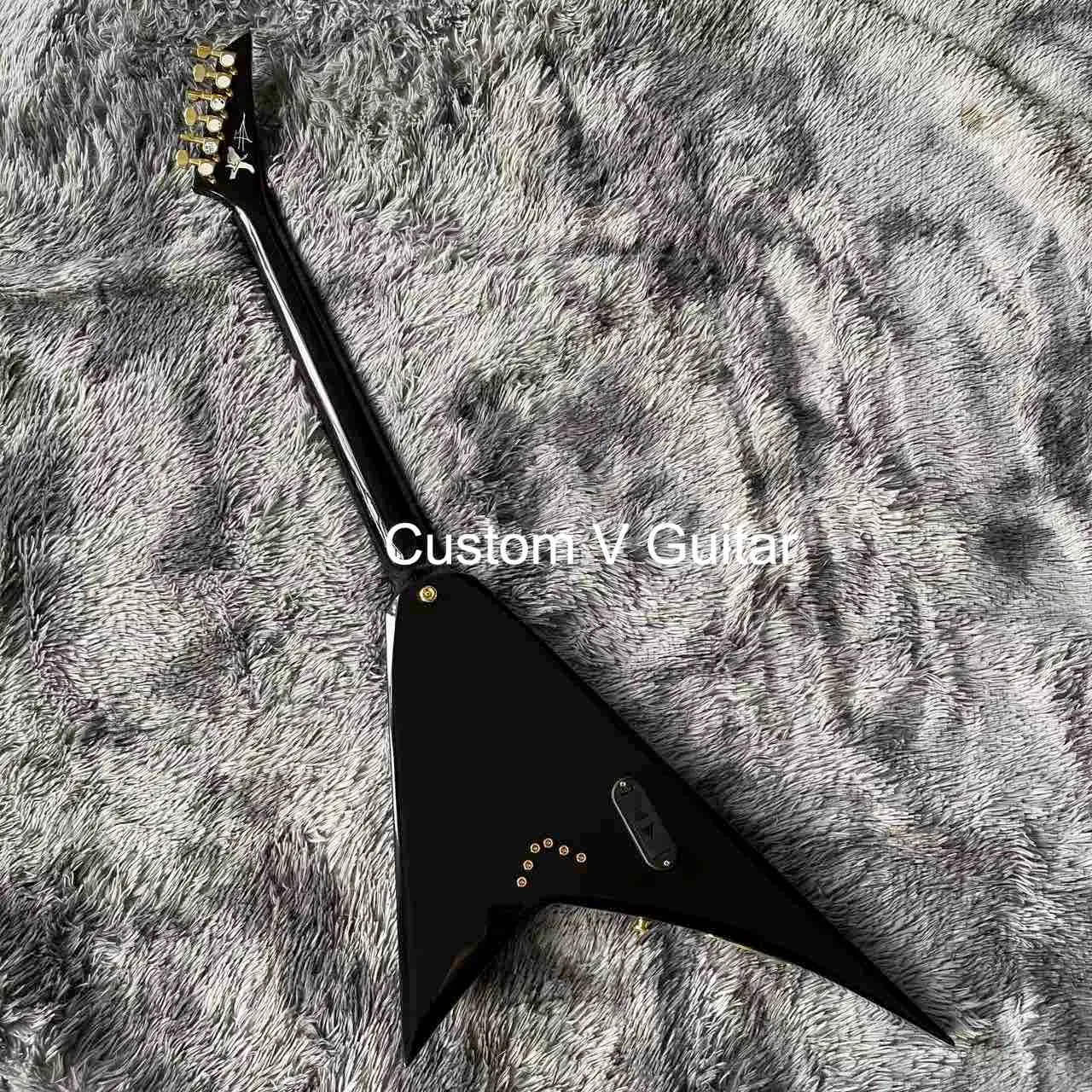 V Shaped Guitar: Custom Style Electric Guitar With Ebony Fingerboard ...