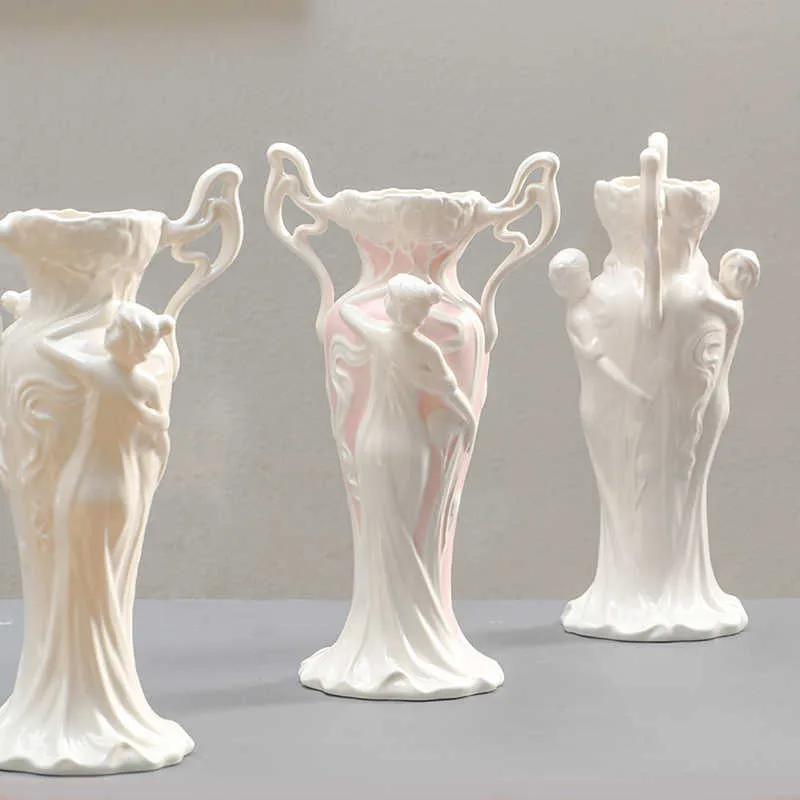 Vases European Style Ceramic Three Dimensional Muse Double Ear Fenton ...