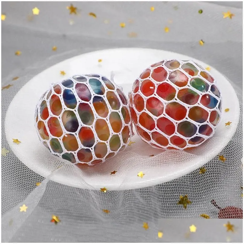DHgate.com:Colorful Mesh Squishy Grape Ball Fidget Toy, 5.0cm Anti ...