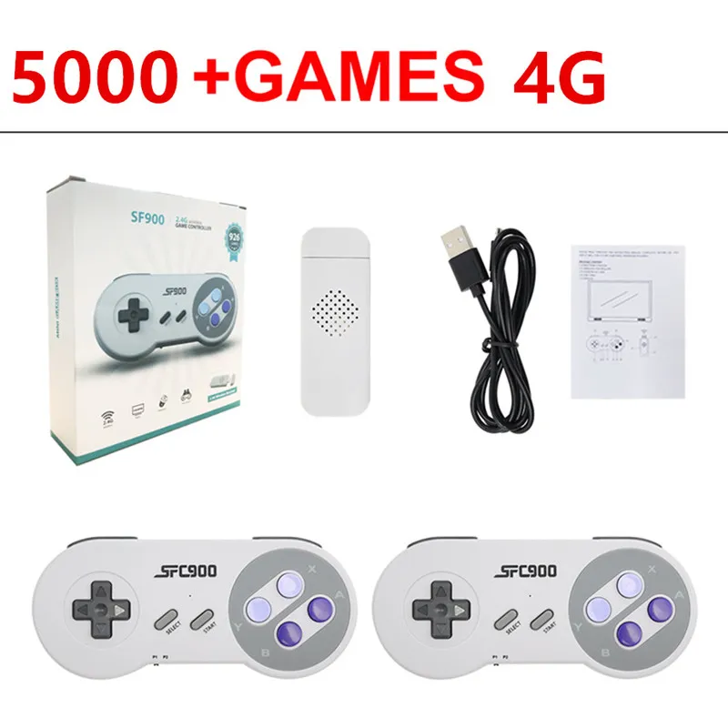 Retro Gaming Stick 4K Wireless SNES Game Controller Console With 5000 ...