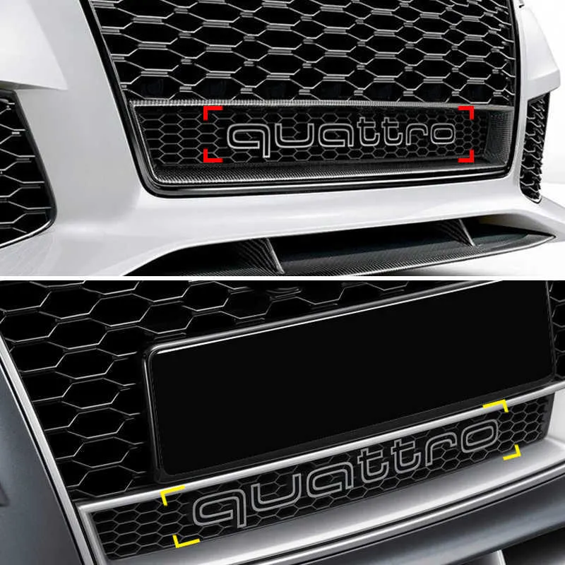 ABS Car Exterior Front Grille Emblem For Audi Quattro A3 A4 A5 A6 A6L A7 A8 Q3 Q5 Q7 S3 S4 S5 ...