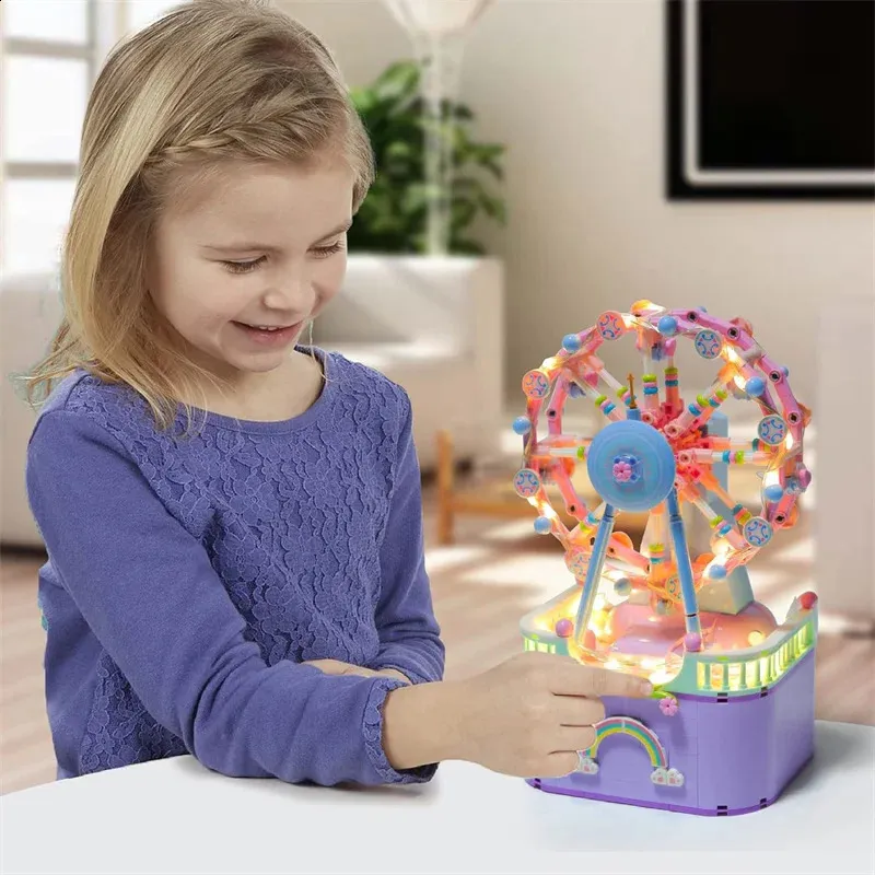 DHgate.com:Ferris Wheel Music Box Building Blocks Set: DIY Carousel ...