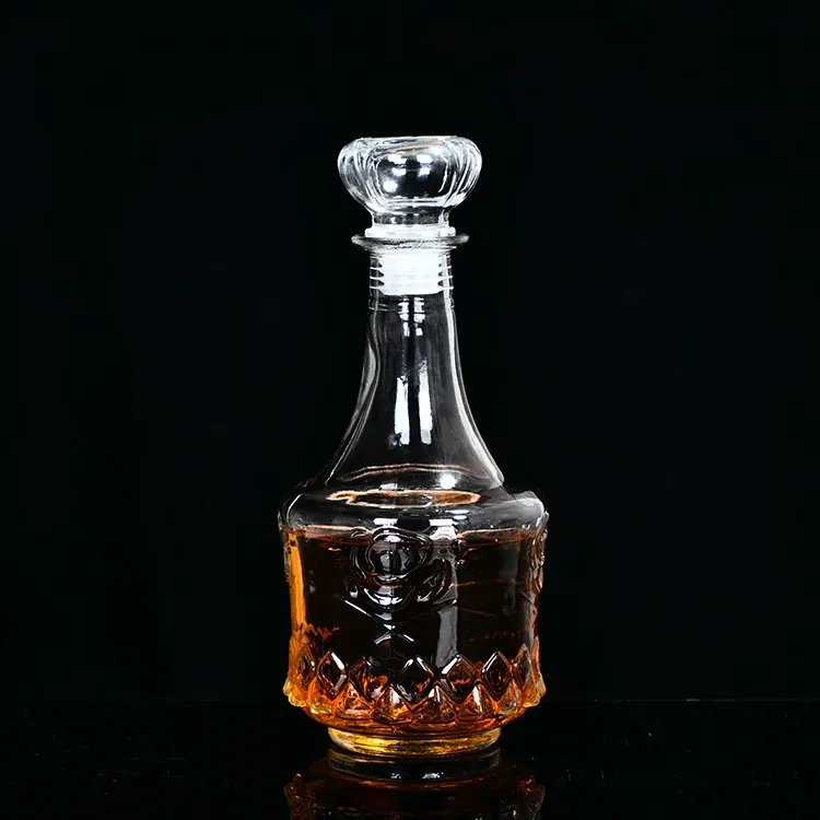Hip Flasks 250ml Crystal Glass Decanter Sealed Whiskey, Vodka, Beer ...