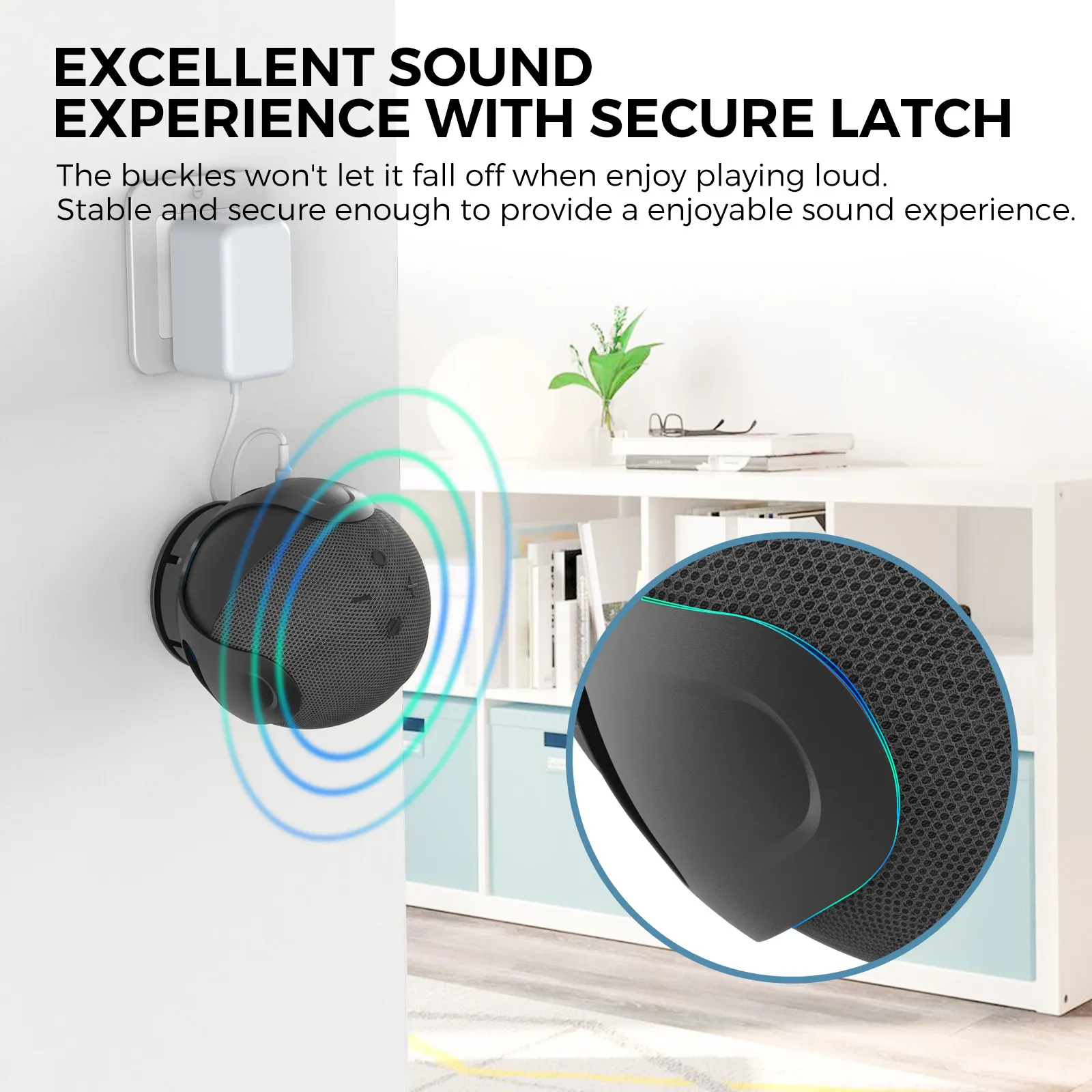 Wall Mounted ABS Plastic Echo Dot 4 Speaker Stand With 5th Gen Bottom ...