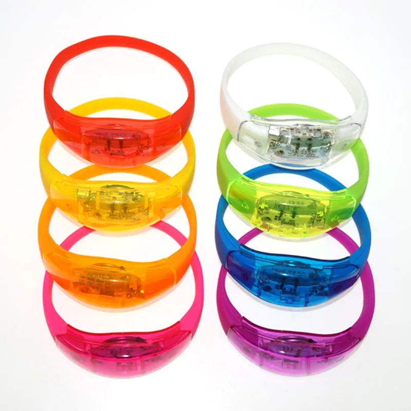 LED Bracelets Sound Activated Glow Wristband Silicone Light Up Bangle ...