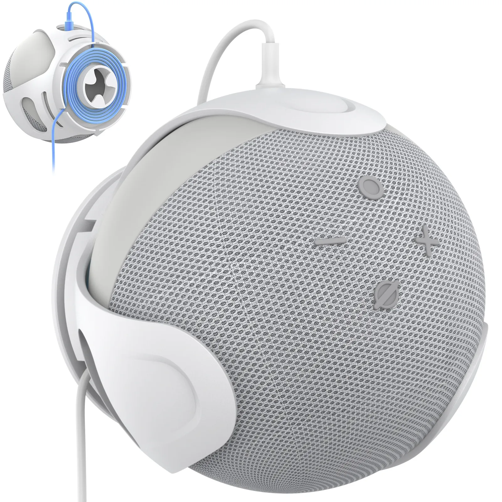 Wall Mounted ABS Plastic Echo Dot 4 Speaker Stand With 5th Gen Bottom ...