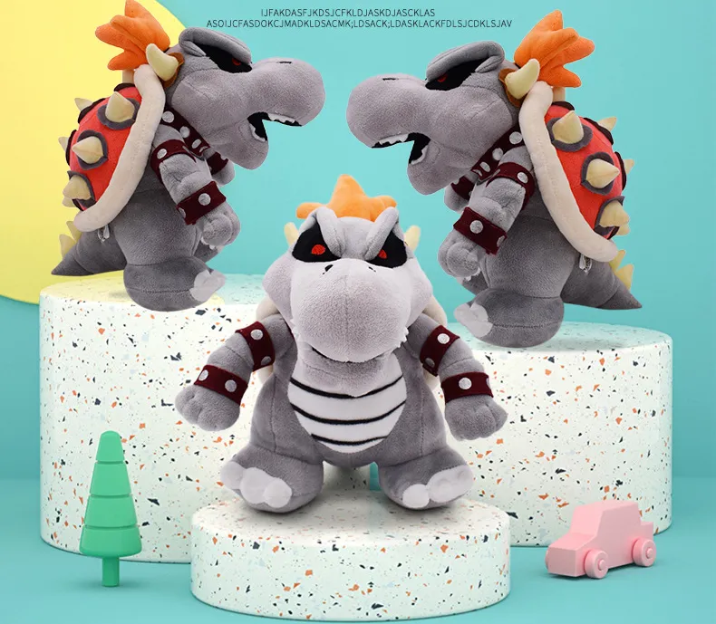 Grey King Bowser Koopa Plush Doll 10 Soft Heatable Stuffed Animal ...