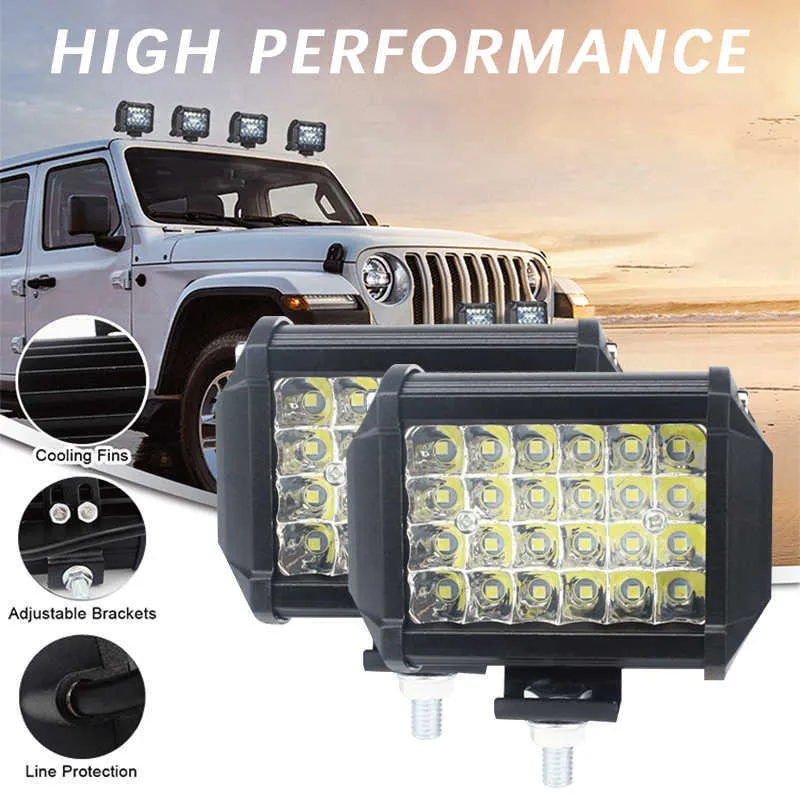 12V 24V LED Work Lights Tractors Trucks COB 4 Inch Headlight Motorbike Scooter Atv LED Bar ...