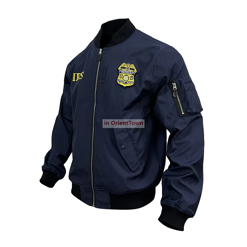 Mens American IRS Detective Uniform Windbreaker Jacket For Spring And ...