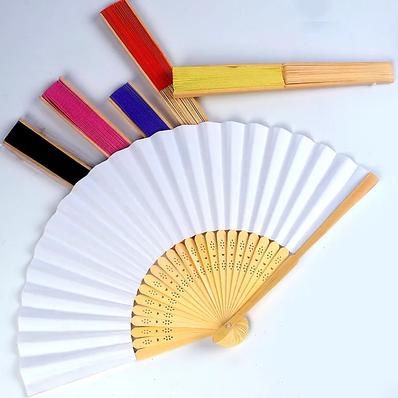 Bamboo Fan: Multicolor Folding Handheld Fan For Wedding, Dancing, And ...