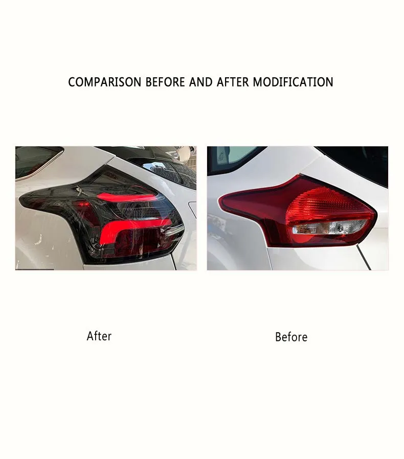 Car LED Tail Light Assembly For Ford Focus Hatchback 12 14 Brake ...