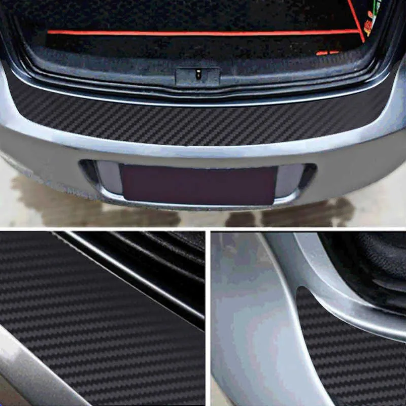 Universal 90cm Carbon Fiber bike modified sticker for Rear Trunk Bumper Protection - Anti ...