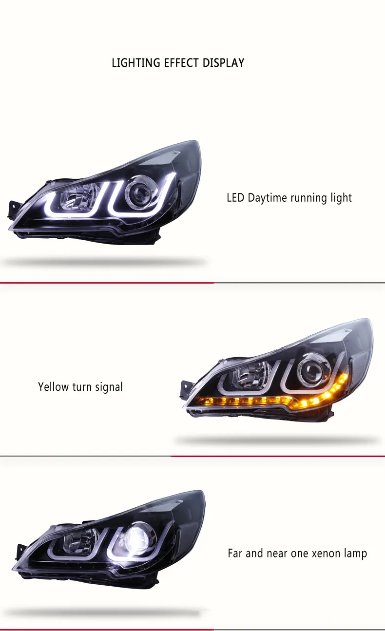 LED Xenon Headlight Assembly For Subaru OUTBACK 10 14 With Streamer ...