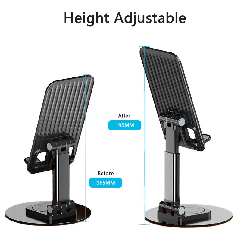 Adjustable Phone Stand: Mini Rotating Foldable Portable K39B Aluminum ...