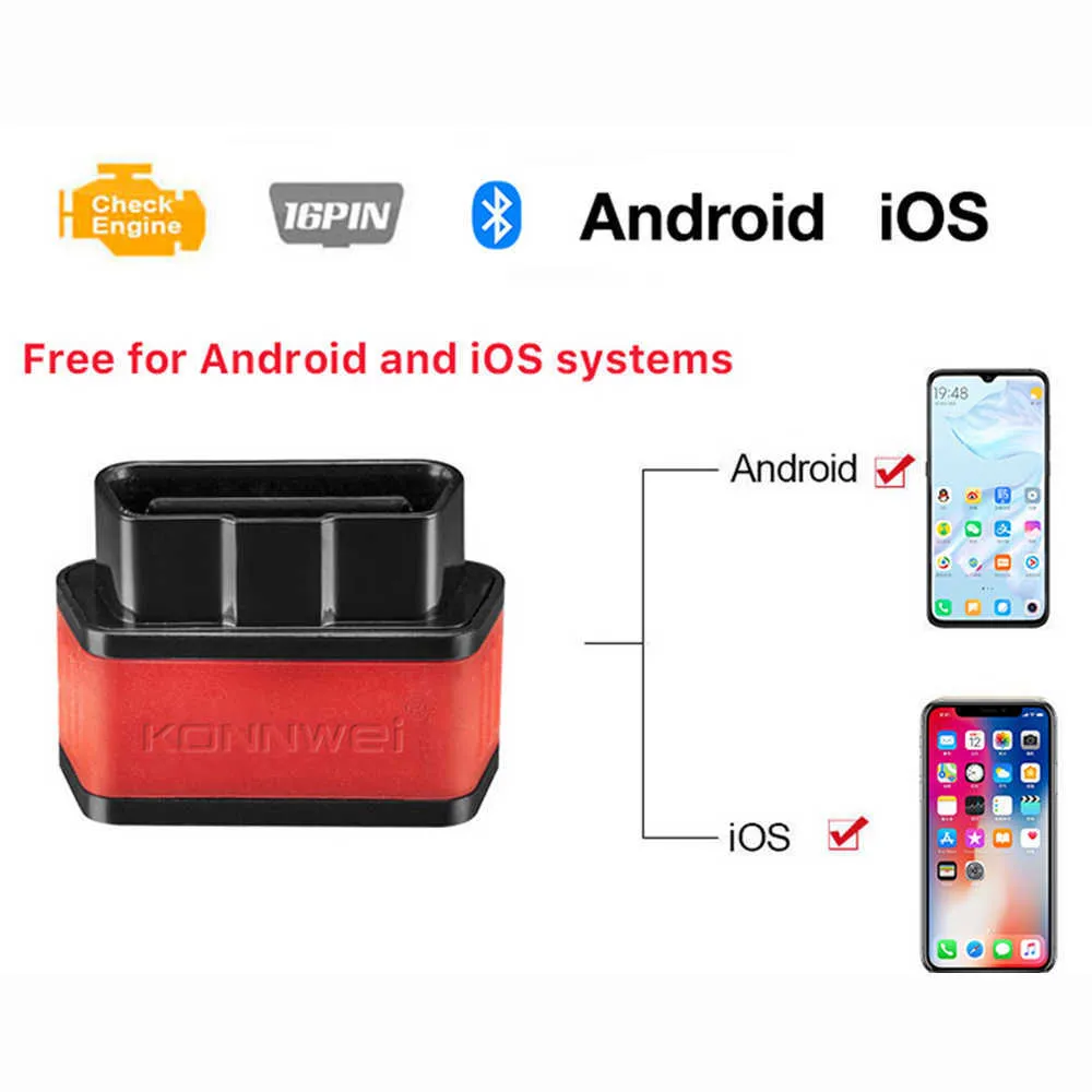 OBD II Bluetooth Scanner Vehicle Diagnostic Tool, V1.5 Wireless Car ...