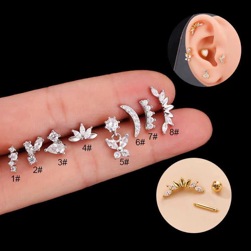 Double Head Stainless Steel Ear Studs With Thick Rods And Butterfly ...