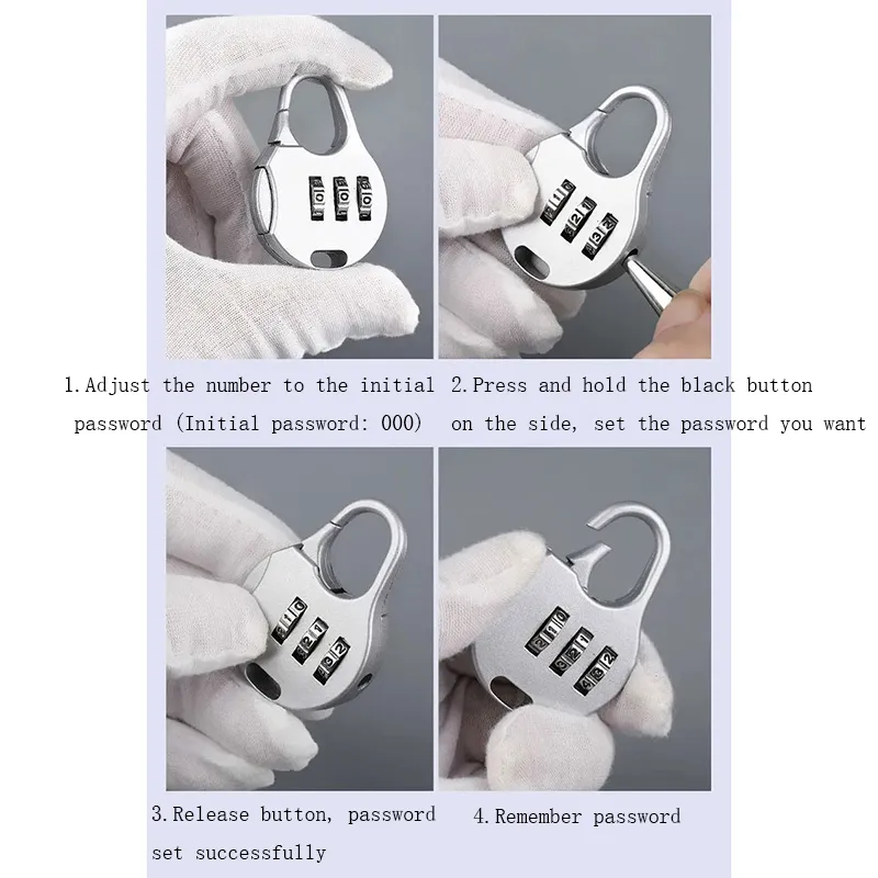 Travel Locks: 4 Number Combination Padlock, Mini Padlock Secure Steel ...