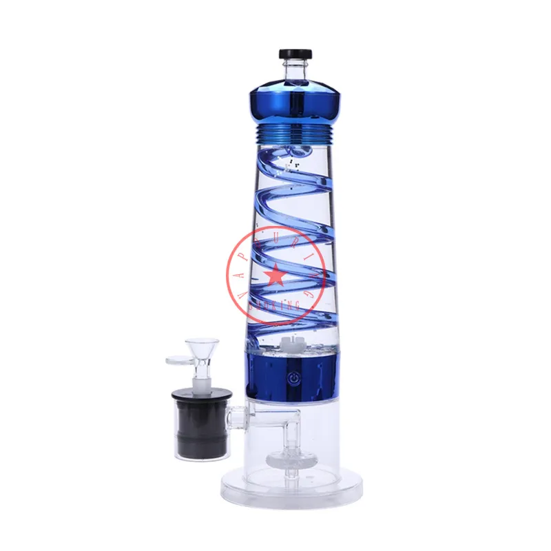 USB Electric Colorful LEDランプ喫煙Bong Pipes Kit Removable Travel Bubbler ...