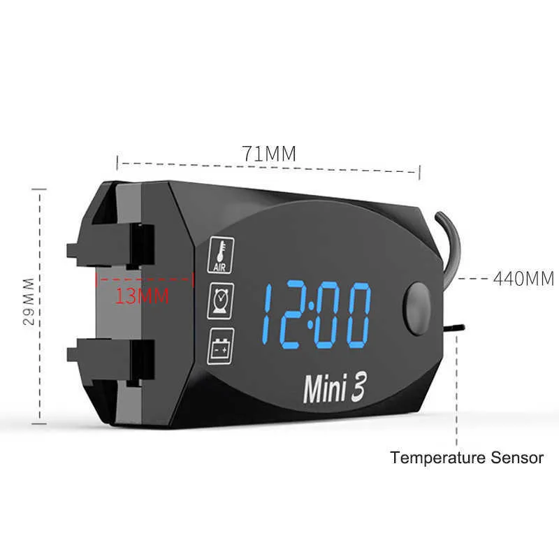 Multifunction Digital Time Clock Thermometer Voltmeter DC 12V 3 In 1 ...