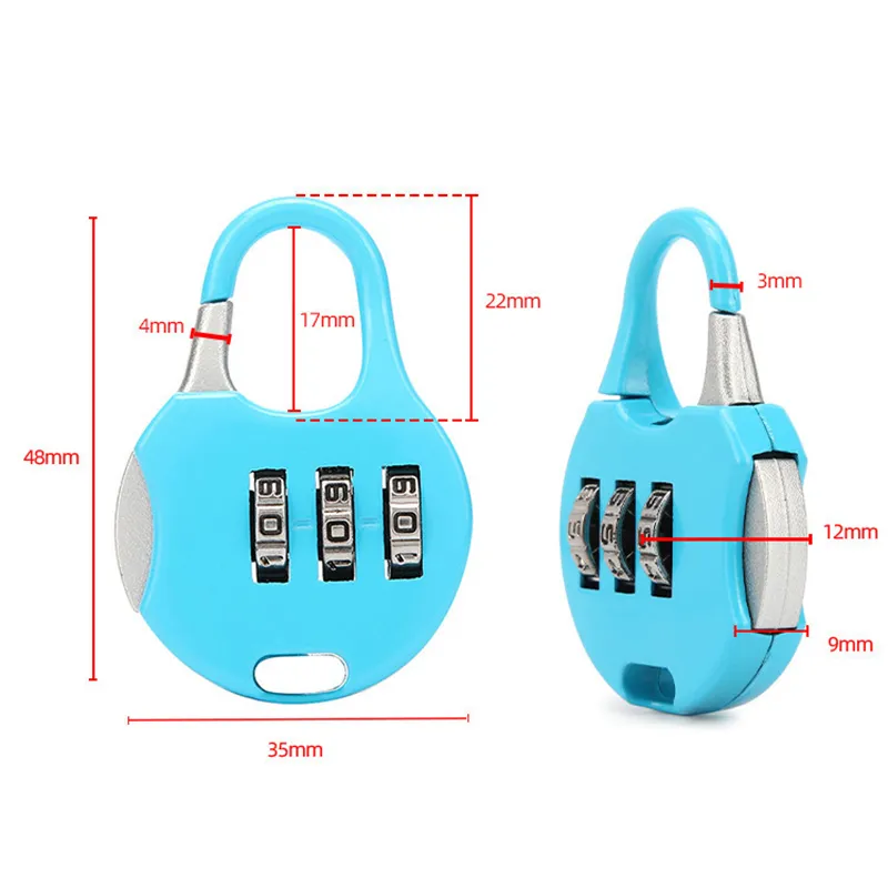 Gym Locks: Round Dial 4 Number Combination Padlock, Heavy Duty Security ...