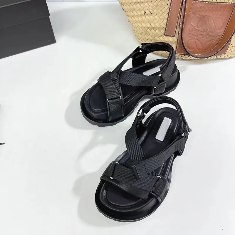 Bulk Luxury Designer Nylon Buckle Platform Thong Sandals For Women ...