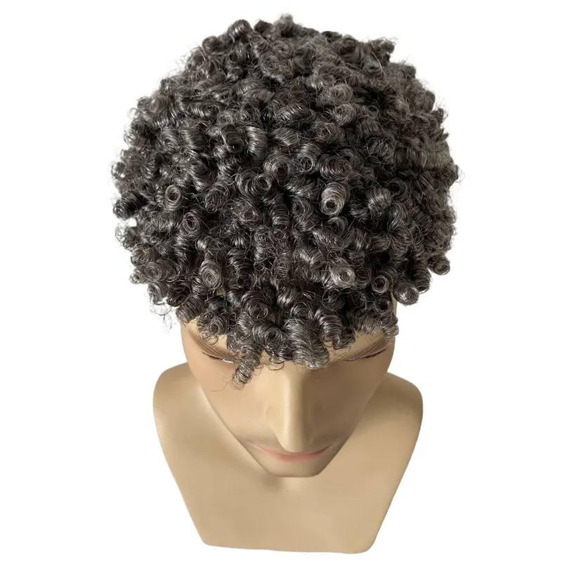 DHgate.com:Grey Thin Skin PU Toupee for Men - 10mm Curl #1b50 Indian ...