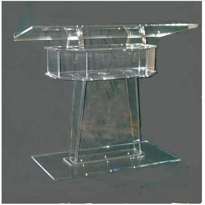 Modern Clear Custom Acrylic Display Case Lectern Stand For Classroom ...