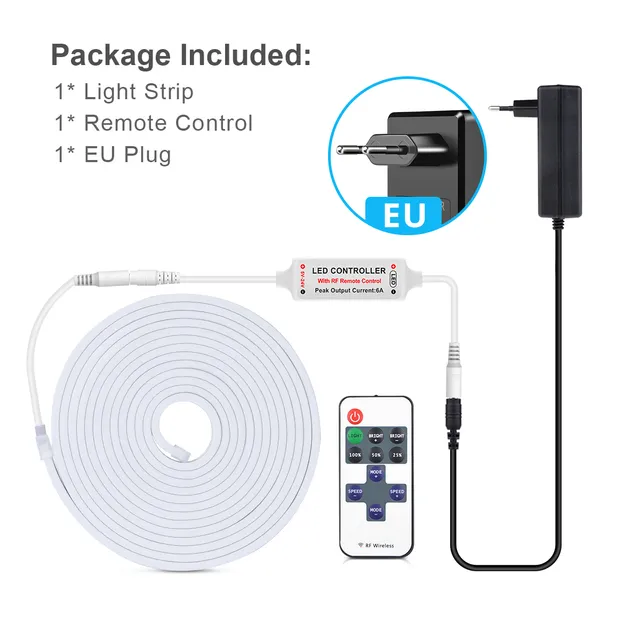 LED Neon Sign Strip Lights with RF Remote - 24V DC, 11MM x 6MM, Outdoor ...