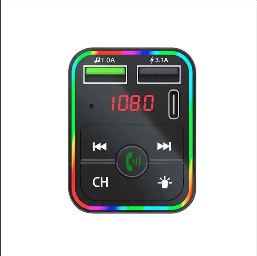 F2 Bluetooth Car Kit FM Transmitter Wireless Radio Adapter With Hands ...