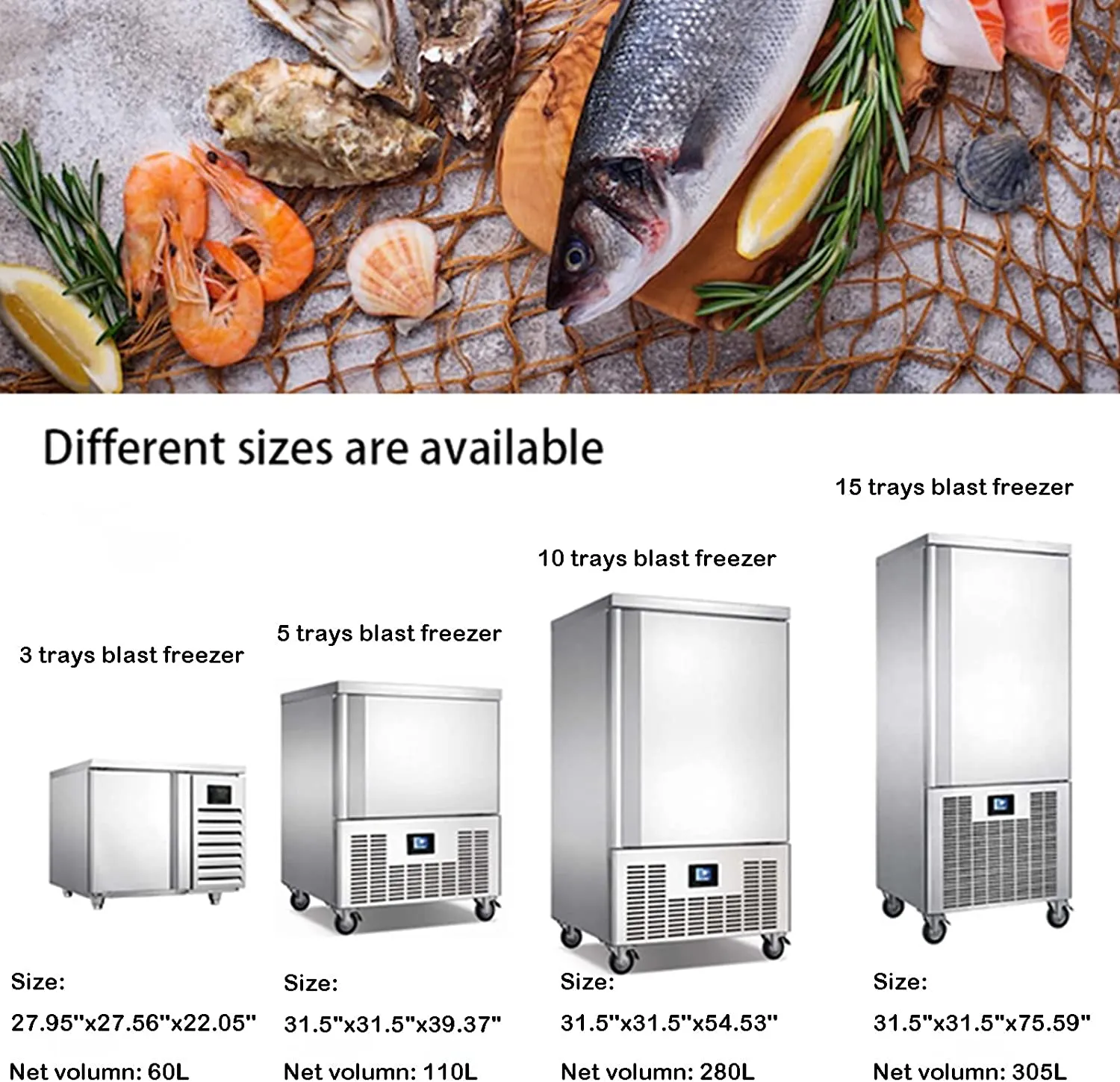 3 Trays Blast Chiller & Freezer, Chest Freezer, Blast Freezer, Dumpling ...