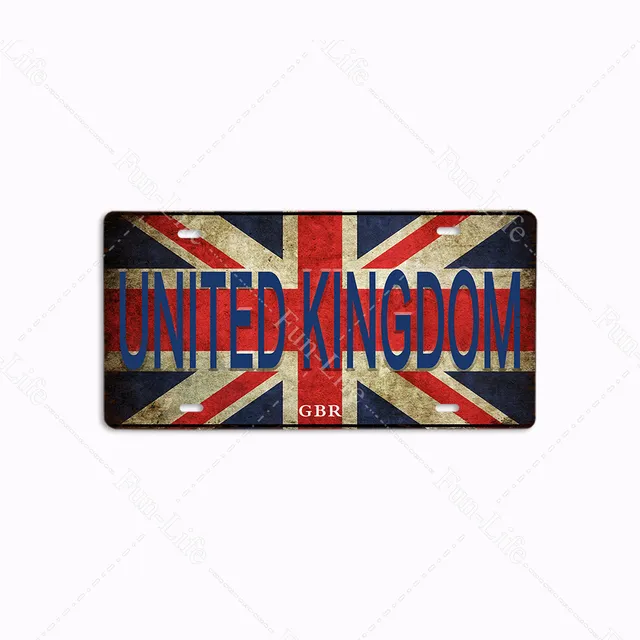 Retro every country flag Metal Painting - 30X15CM - License Plate Wall ...