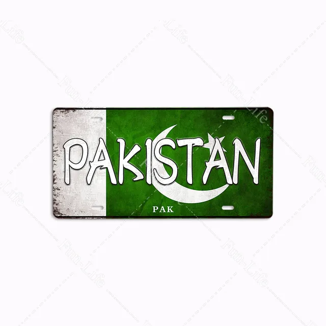 Retro every country flag Metal Painting - 30X15CM - License Plate Wall ...